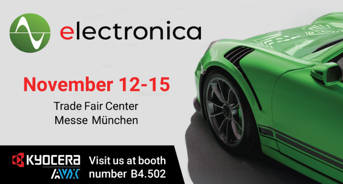 KYOCERA AVX Showcases E-Mobility Solutions at Electronica 2024